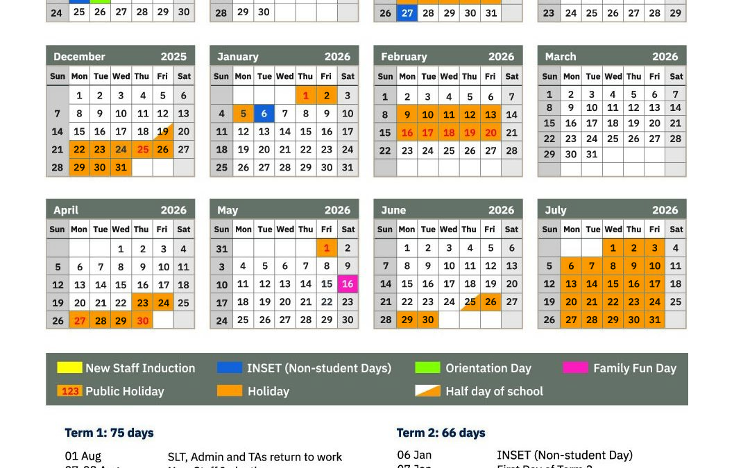 Academic Calendar 2025 - 2026 | Renaissance International School